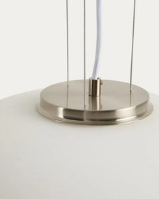 Bílé závěsné svítidlo se skleněným stínidlem ø 40 cm Ardali – Kave Home