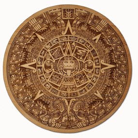 Dřevěný obraz Aztécký kalendář masiv Rozměry Ø: 60