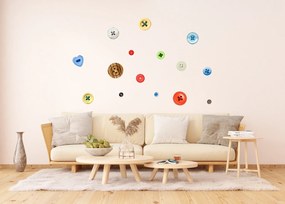 Samolepka na zeď Barevné Knoflíky | 65 x 85 cm | DF1027