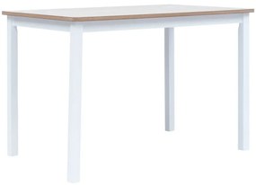 Jídelní stůl bílo-hnědý 114 x 71 x 75 cm masivní kaučukovník,  247363 HangarStore.cz