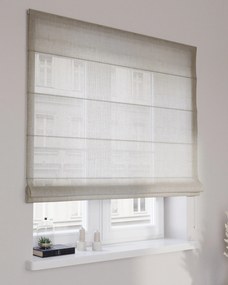Římská roleta Capri barva béžová látka poloprůhledná, lesklé, pletený vzor
