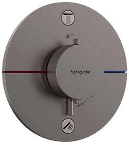 Hansgrohe ShowerSelect Comfort - Termostatická baterie pod omítku, pro 2 spotřebiče, kartáčovaný černý chrom 15554340