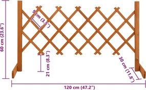 Zahradní trelážový plot oranžový 120 x 60 cm masivní jedle 314822