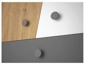 Psací stůl s regálem Wurak 150 WK11, Barva: dub artisan / bílý + šedý