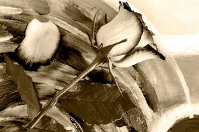 Obraz růže v sépiovém provedení Varianta: 60x40