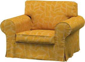 Potah na křeslo IKEA Ektorp barva žlutá látka pletený vzor, vzorované