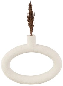 Váza oválná široká ve tvaru prstenu Ring Oval Wide světle slonová kost Present Time