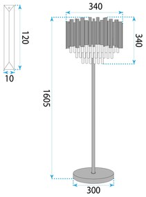 Toolight Stojací lampa Modern D54 APP1716-3F chrom