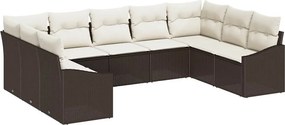 Set pohovek 9 ks Hnědá polyratan 3346878