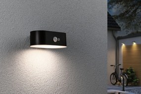 P 94571 Solární LED venkovní nástěnné svítidlo Adya pohybové čidlo IP44 3000K černá - PAULMANN