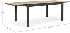 BIZZOTTO Rozkládací jídelní stůl BELMAR 160x100 cm antracit