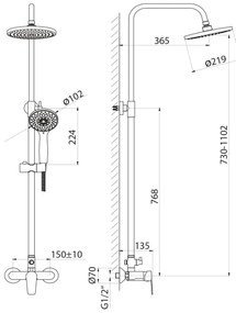 Aqualine - Sprchová sada s baterií LOTTA matná černá