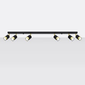 Sollux Lighting Stropní svítidlo NERO 6 černé/zlaté