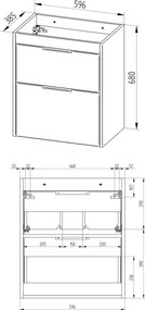 Mereo, Mereo Vigo, koupelnová skříňka s keramickým umyvadlem 61 cm, bílá, MER-CN311