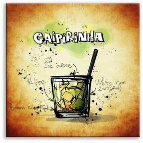 Malvis ® Obraz cedule Caipirinha Velikost (šířka x výška): 40x40 cm