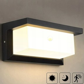 Venkovní Nástěnné Led Fasádní Svítidlo 12W S Pohybovým Senzorem IP65