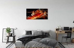 Obrazy na plátně Ohnivého draka 140x70 cm