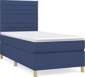 Box spring postel s matrací modrá 90x200 cm textil 3142391