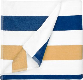 The One Towelling® Pruhovaná plážová osuška - Antracit / světle modrá