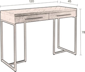Konzolový stolek v dekoru akácie v tmavě přírodní barvě 45x120 cm Class – Dutchbone