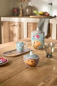 Pip Studio Blooming Tales cukřenka 300ml, modrá-khaki (Stylová cukřenka z tenkostěnného porcelánu)