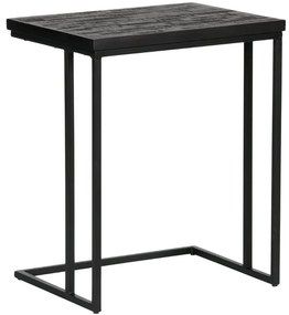 OnaDnes -20% Hoorns Černý dřevěný odkládací stolek Sharky 45x35 cm