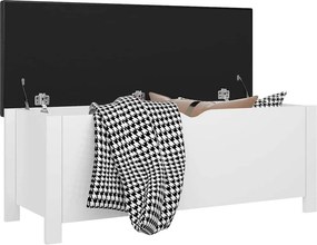 Úložný box s poduškou bílá vysoký lesk 105x40x45 cm kompozit 326774