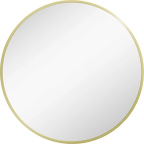 HOMCOM Zrcadlo do Koupelny Ø60 cm Nástěnné Zrcadlo Dekorativní Zrcadlo s Hliníkovým Rámem a Snadnou Instalací pro Obývací Pokoj, Předsíň a Chodbu Zlat