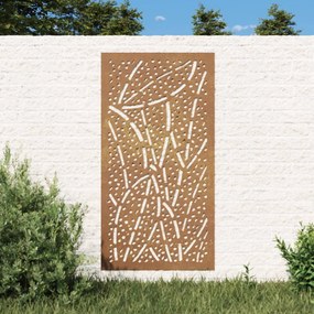 Zahradní Nástěnná Dekorace 105 X 55 Cm Cortenová Ocel List Tmavě Hnědá