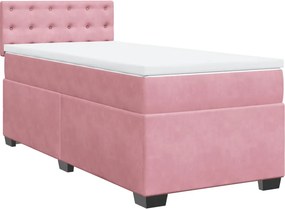 Box spring postel s matrací růžová 80 x 200 cm samet 3286179