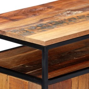 Odkládací Skříňka 60X35X76 Cm Masivní Recyklované Dřevo A Ocel