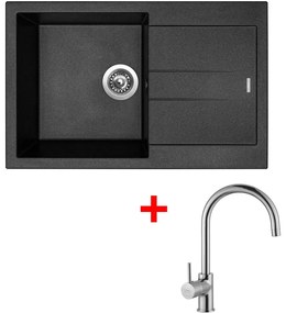 Set Sinks AMANDA 780 Metalblack+VITALIA