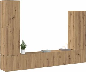 Sada 4 kusů nástěnné TV skříňka dub artisan kompozitní dřevo 3329218