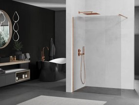Mexen Kioto, sprchová zástěny typ Walk-In 95 x 200 cm, 8mm čiré sklo, měděný matný profil, 800-095-101-65-00