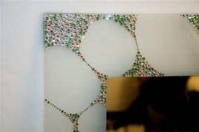 Amirro Luxusní skládané zrcadlo na zeď do pokoje do ložnice dekorativní AQUA 80 x 60 cm s ručně lepenými kamínky Swarovski 800-035