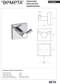Bemeta Design BETA: Háček, dvojitý -