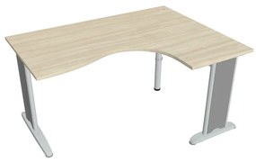 Stůl ergo oblouk levý 160×120/80 cm - Hobis Flex FE 2005 L Dekor stolové desky: akát, Barva nohou: Stříbrná