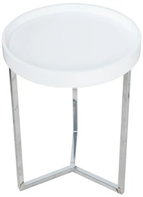 Noble Home Odkládací stolek Vedul, 40 cm, bílá/stříbrná
