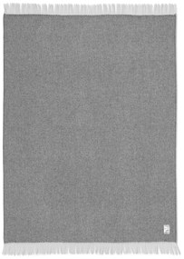 Vlněný pléd s třásněmi, šedý 130 x 200cm