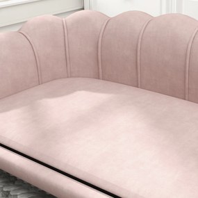 PawHut Psí Pohovka, Pratelný Potah, Psí Sofa s Opěrkou a Dřevěnými Nohami, Kočičí Pohovka, pro středně velké psy do 25 kg, Růžová
