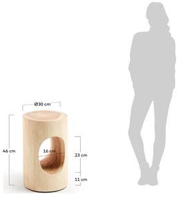 OnaDnes -20% Dřevěný odkládací stolek Kave Home Halker 30 cm