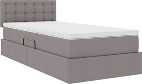 Postel s úložným prostorem a matrací Taupe 90 x 200 cm Samet 3370611