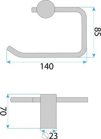 Rea Otto, nástěnný držák na toaletní papír A62309, chromová, REA-42015
