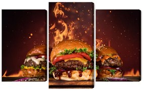 Vícedílný obraz Chutné Hamburgery Nedostatek Nedostatek Plátno Canvas 90x60