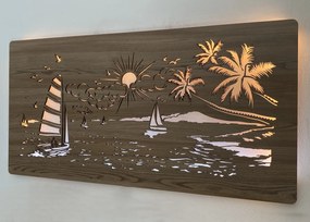 Li-Go "Moře" světelný obraz 230V 120x60cm provedení povrchu: dub světlý