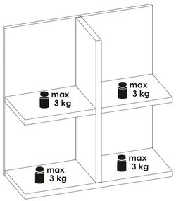 Nástěnný panel 2 ks Romy, šedá/dub