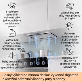 Klarstein Digestoř Camila vestavná 52 cm 397 m³/h LED Touch nerezová ocel