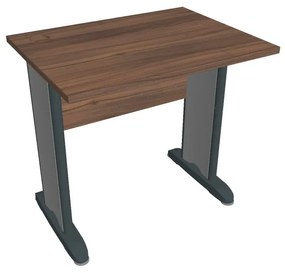 Stůl pracovní rovný 80 cm hl. 60 cm - Hobis Cross CE 800 Dekor stolové desky: ořech, Dekor lamino podnože: ořech, Barva nohou: černá