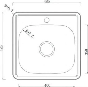 Velazo Dřez 1 komorový, nerez - , 48x48 cm