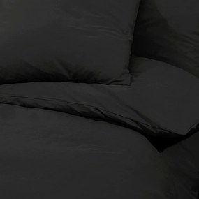 Sada Ložního Prádla Černá 240 X 220 Cm Lehké Mikrovlákno Černá